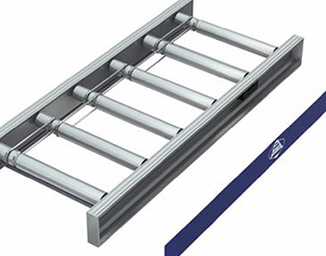 Painted Steel Motorised Roller Conveyor - Electric Vertical Blade Stop ...