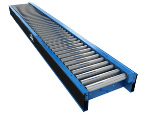 Painted Steel Motorised Roller Conveyor - Electric Vertical Blade Stop ...